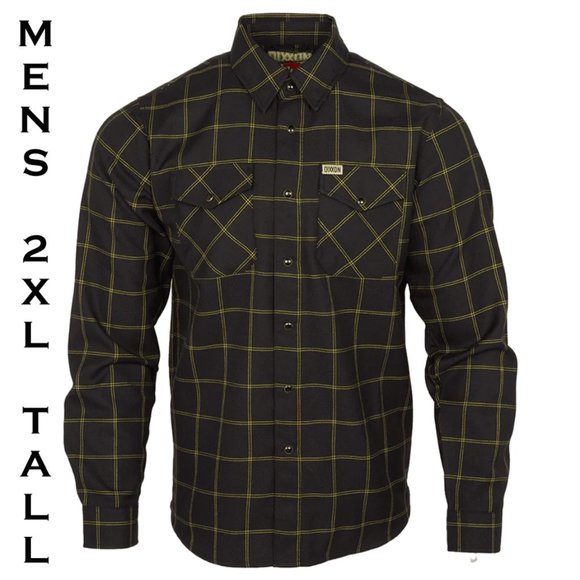 DIXXON | Shirts | Dixxon Stay Gold Flannel Shirt Snap Button Black Gold ...